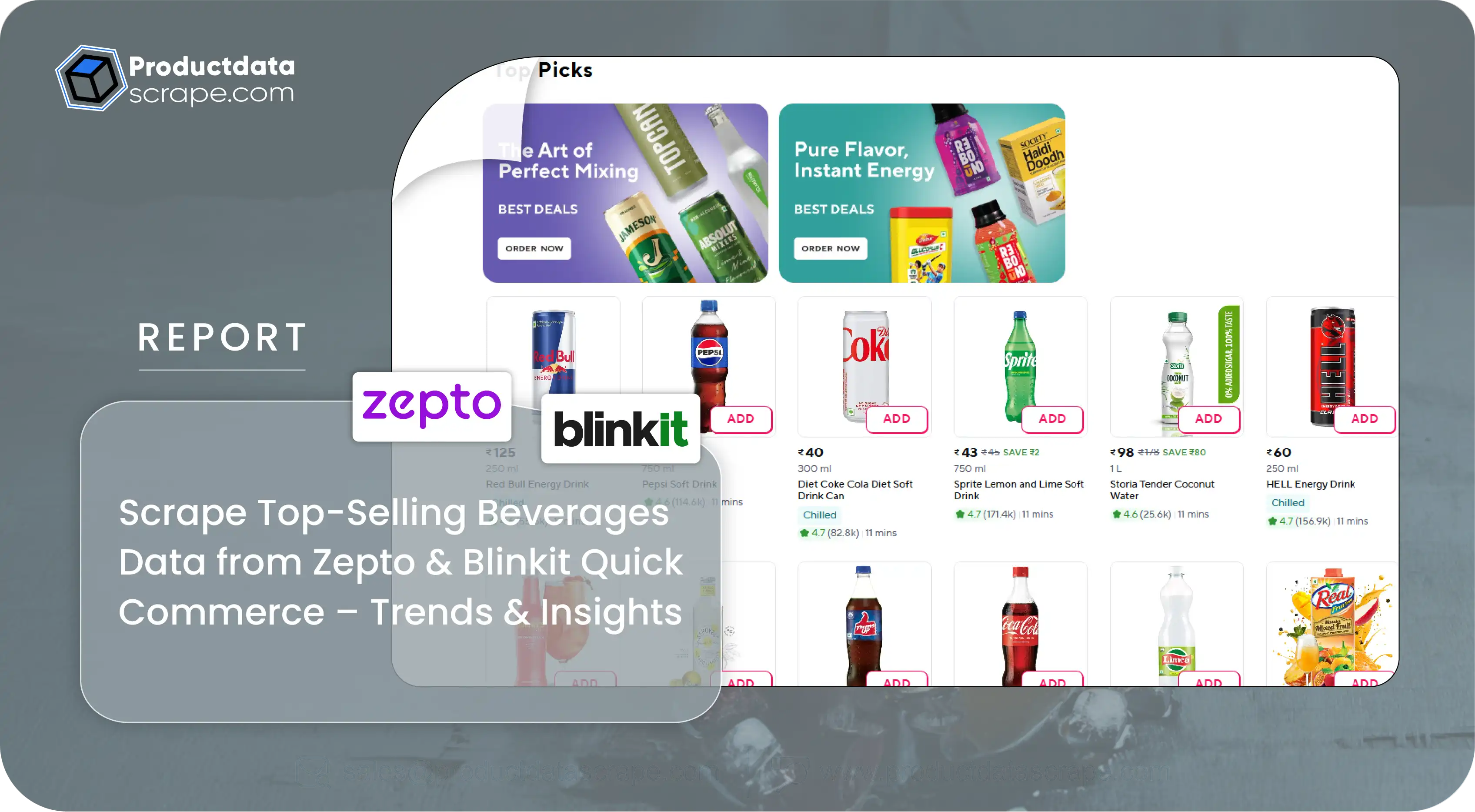 Scrape Top-Selling Beverages Data from Zepto & Blinkit Quick Commerce